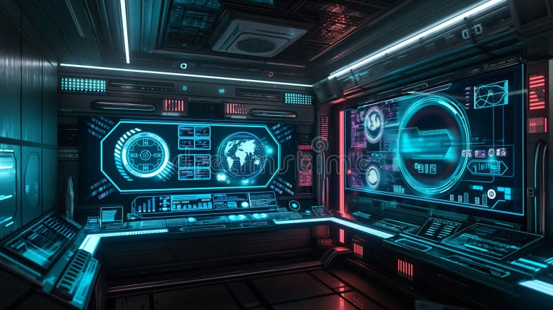 Ultra-sharp Image of a Futuristic Smart Home Interface, Holographic ...