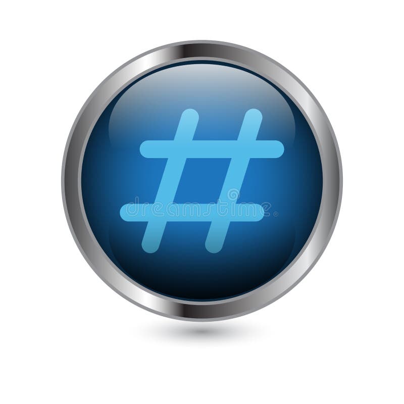 Hashtag Icon Black Color In Circle Stock Vector - Illustration of blog ...