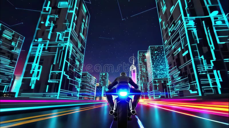 Ultra Speed Neon Race stock footage. Video of race, cyber - 374390502