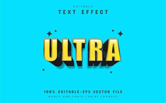 Ultra Text - Cartoon Style Text Effect Stock Vector - Illustration of ...