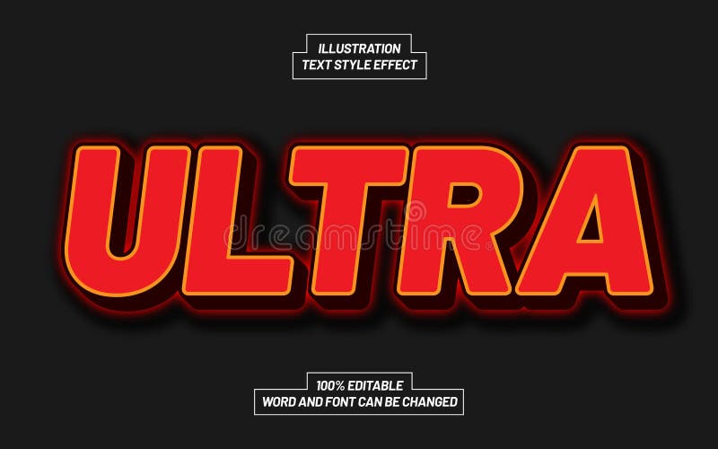 Ultra Red Text Style Effect Stock Vector - Illustration of background ...