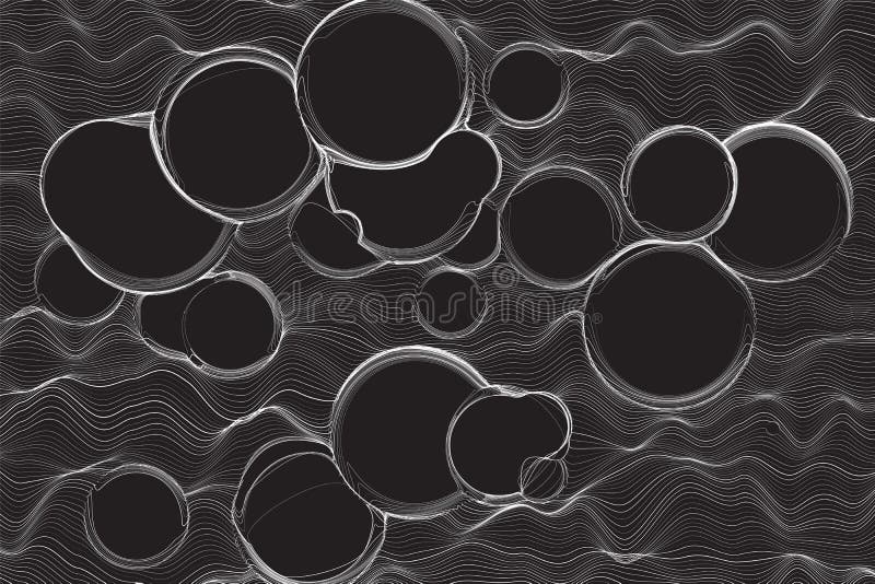 Ultra Thin Line Bubble Fluid Geometry. Dynamic Vector Spherical ...