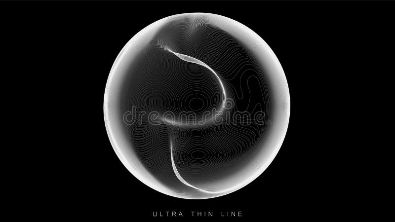 Ultra Thin Line Fluid Geometry. Dynamic Vector Distorted Spheres Stock ...