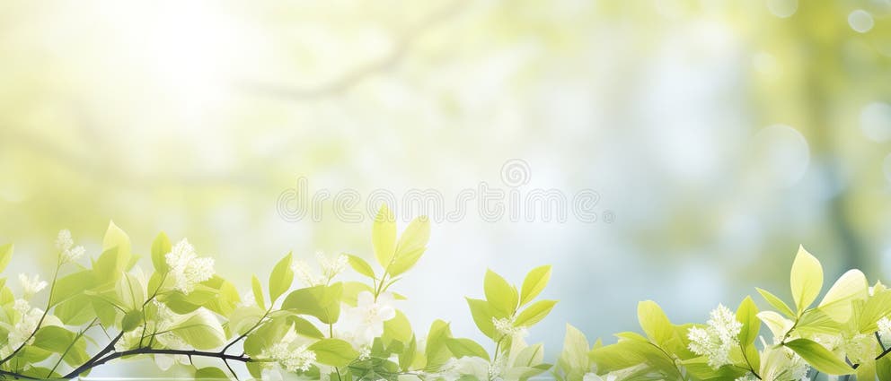 Ultra Wide Background Showing Softly Lit Spring Fruit Tree Branches at ...