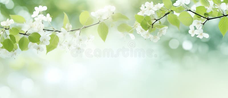 Ultra Wide Background Showing Softly Lit Spring Fruit Tree Branches at ...