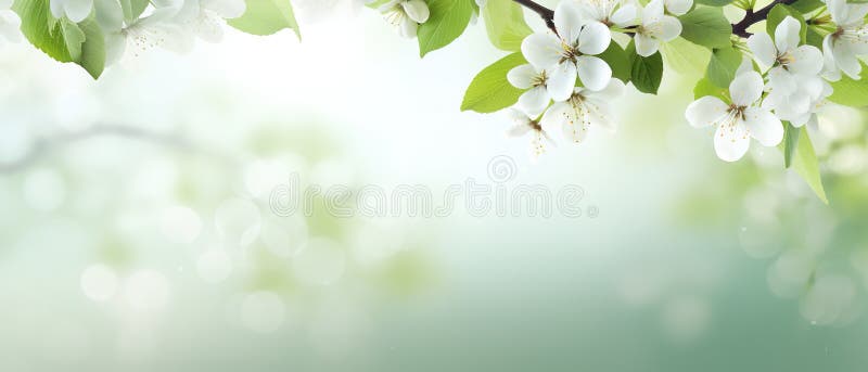 Ultra Wide Background Showing Softly Lit Spring Fruit Tree Branches at ...
