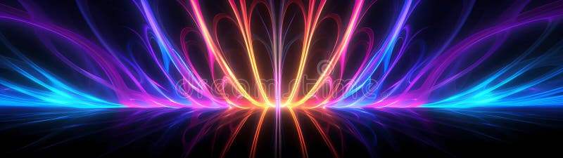 Ultra-wide Composition, Neon Lights with an Inner Glow Stock ...