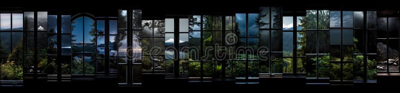 An Ultra-wide Expansive Collage Showcasing an Array of Windows Stock ...