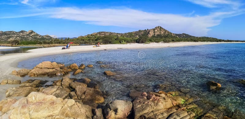 Ultra Wide Panorama of the Beautiful Beach of Berchida in Sardinia ...