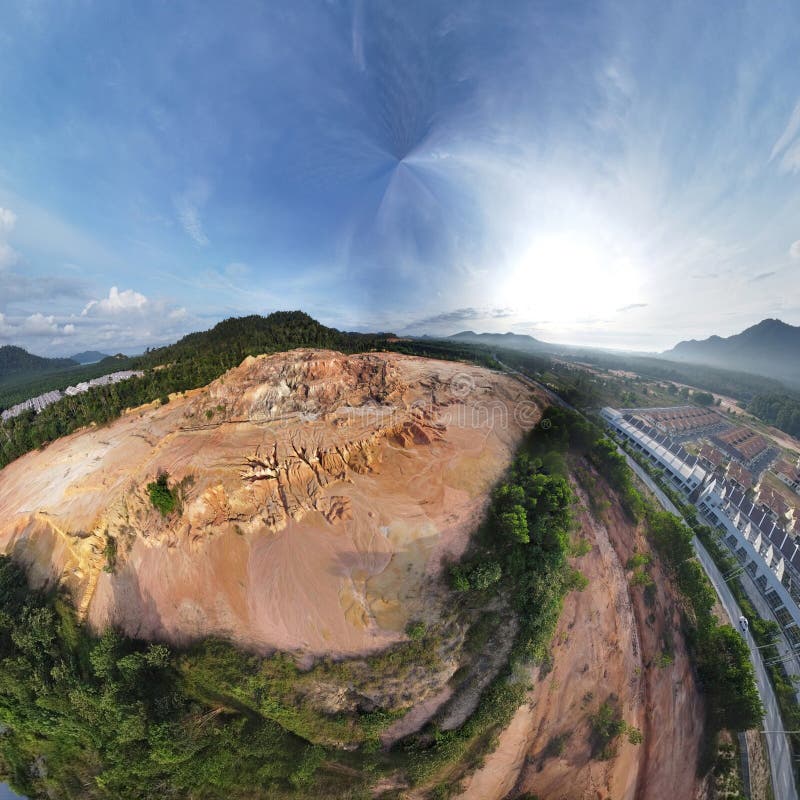 Ultra-wide Panoramic View on the Environment Scene Around the Quarry ...