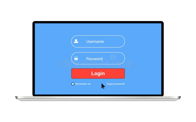 Ultrabook or Notebook Realistic. Login Form Vector Stock Vector ...