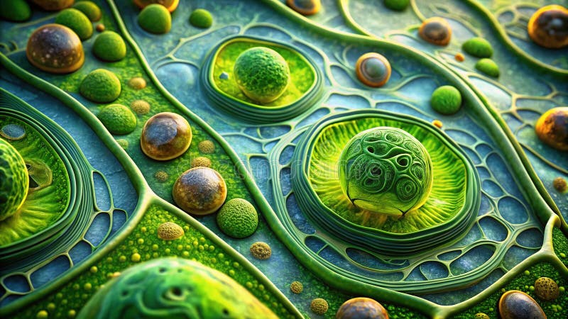 UltraDetailed Microscopic Image of a Plant Cell Exploring Chloroplasts ...