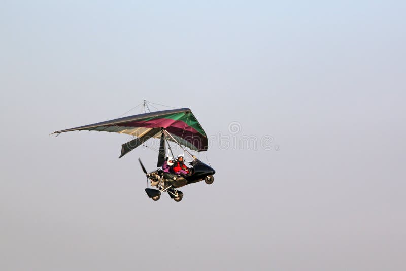 Ultralight Airplane Flying in a Blue Sky Stock Photo - Image of flight ...