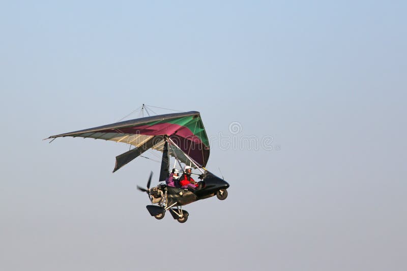 Ultralight Airplane Flying in a Blue Sky Stock Photo - Image of ...