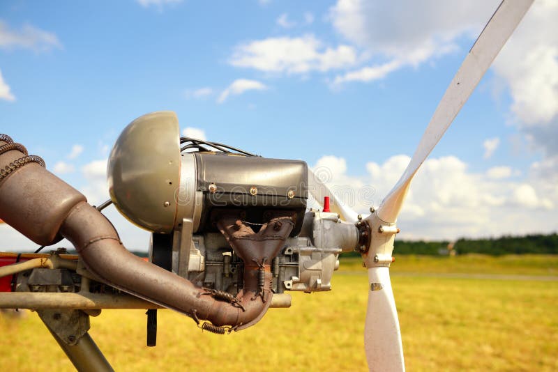Engine of the Ultralight Aircraft Stock Photo - Image of airplane ...