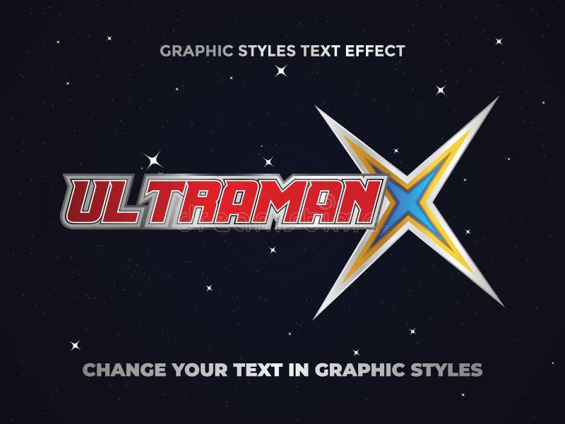 Ultraman X Superhero Logo Graphic Styles Text Effect Stock Vector ...