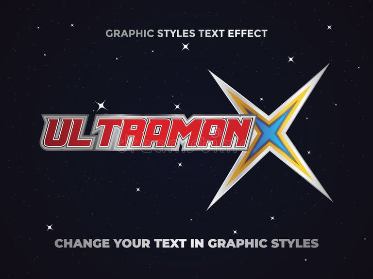 Ultraman X Superhero Logo Graphic Styles Text Effect Stock Vector ...