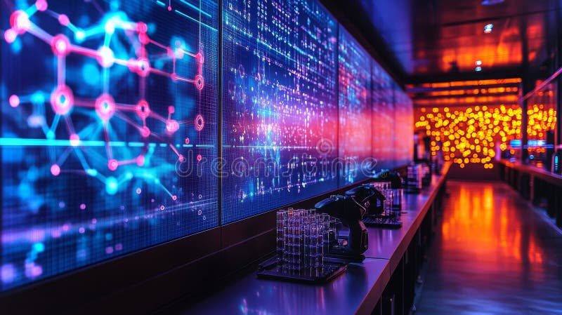 Ultramodern Lab Showcasing Advanced Technology with Large Screens and ...