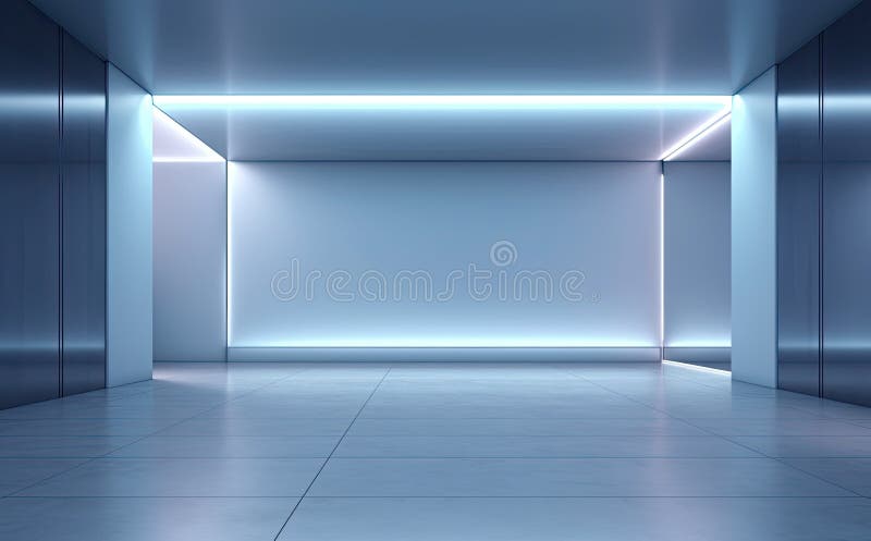 Ultramodern Neon Illuminated Minimalist Room AI Generated Stock ...