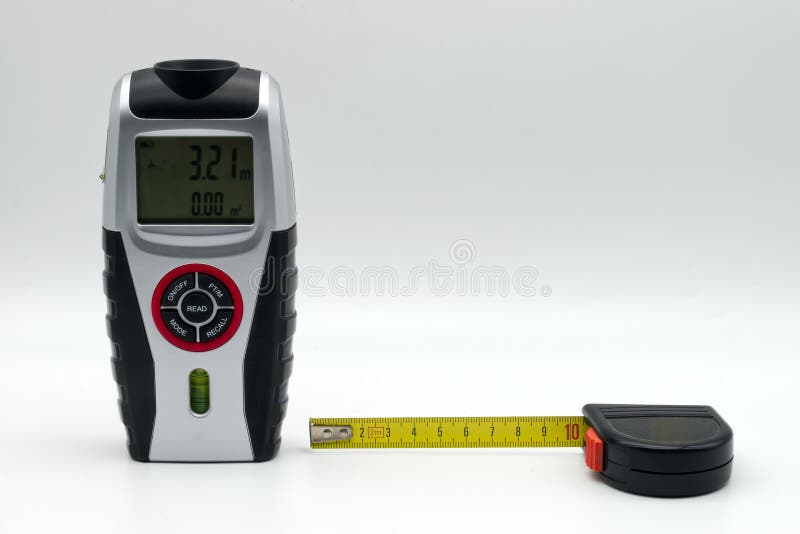 Ultrasonic Distance Meter Isolated on White Background Stock Photo ...