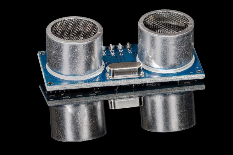 Ultrasonic Sensor HC-SR04, Macro Close-up Stock Image - Image of ...