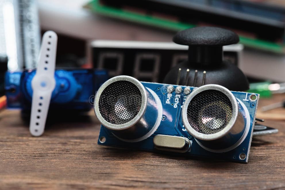 Ultrasonic sensor stock photo. Image of breadboard, sensor - 238554092