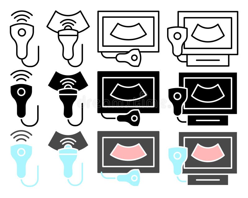 Ultrasonography Icon Vector Stock Vector - Illustration of scanner ...