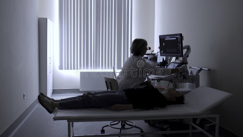 Ultrasound Diagnosis Of The Thyroid Gland Of A Young Woman In The