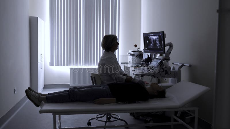 Ultrasound Diagnosis Of The Thyroid Gland Of A Young Woman In The