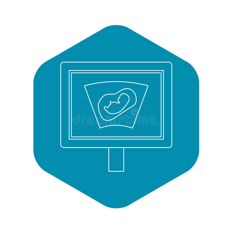 Ultrasound Fetus Icon Digital Blue Stock Vector - Illustration of ...