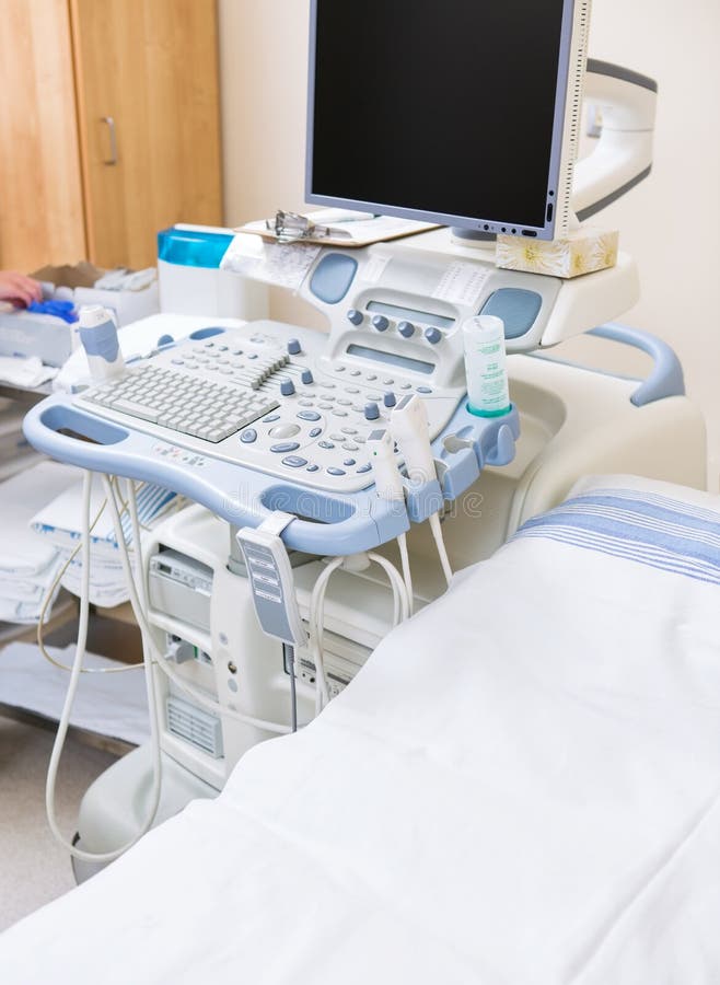 Ultrasound Machine and Bed in Hospital Stock Photo - Image of clinic ...