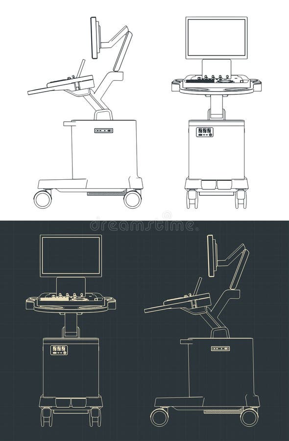 Ultrasound Machine Blueprints Stock Vector - Illustration of science ...