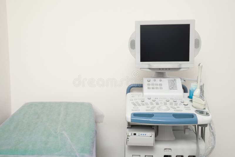 Ultrasound Machine and Examination Table in Hospital Stock Image ...