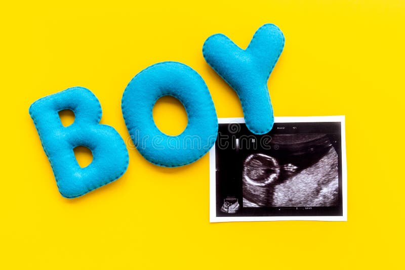 Ultrasound Scan of Unborn Baby with Letters Boy Stock Image - Image of ...