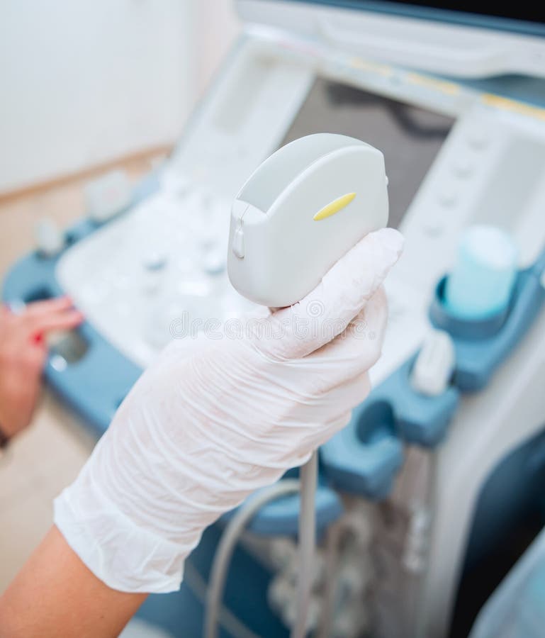 Ultrasound Scanner in the Hands Stock Image - Image of imaging, glove ...