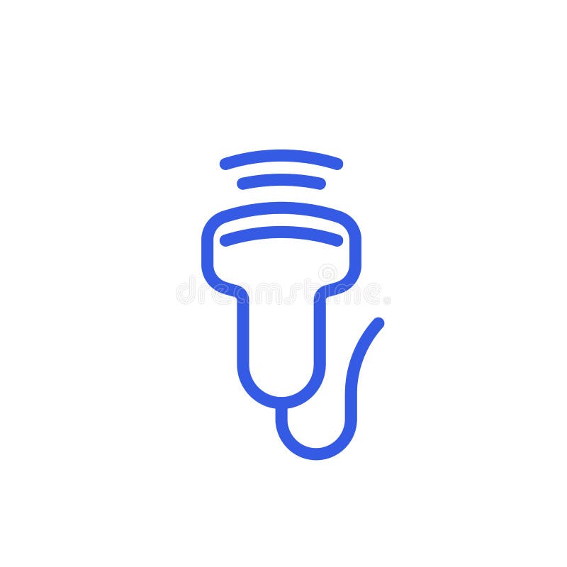 Ultrasound, Sonography Line Icon on White Vector Stock Vector ...