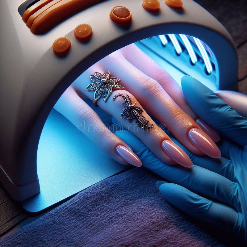 Ultraviolet Lamp for Manicure, Close-up. Generated AI Stock ...