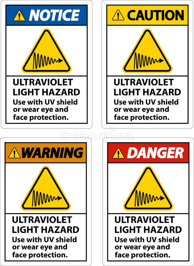 Ultraviolet Light Hazard Label on White Background Stock Vector ...