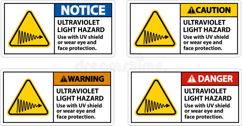 Ultraviolet Light Hazard Label on White Background Stock Vector ...