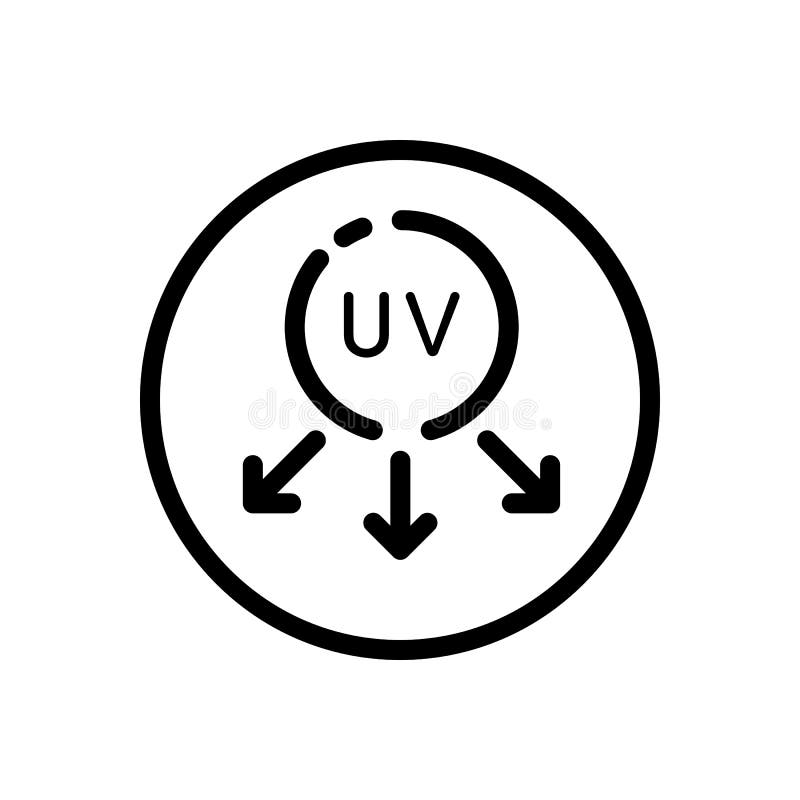 Ultraviolet Rays Sun. Weather Icon in a Circle. Isolated Vector ...