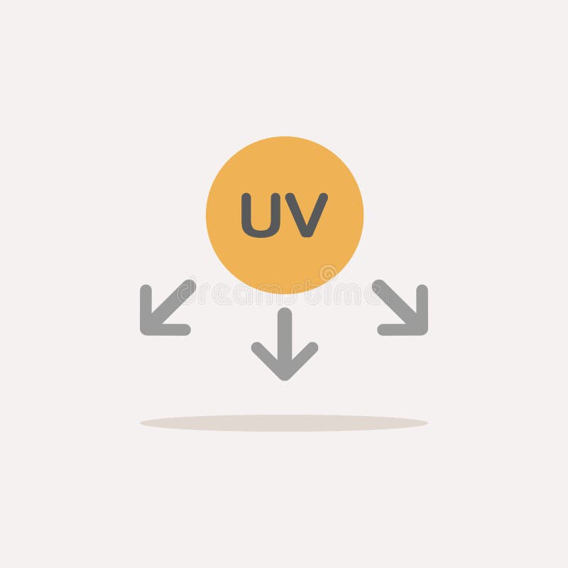 Ultraviolet Rays Symbol. Color Icon with Shadow. Weather Vector ...