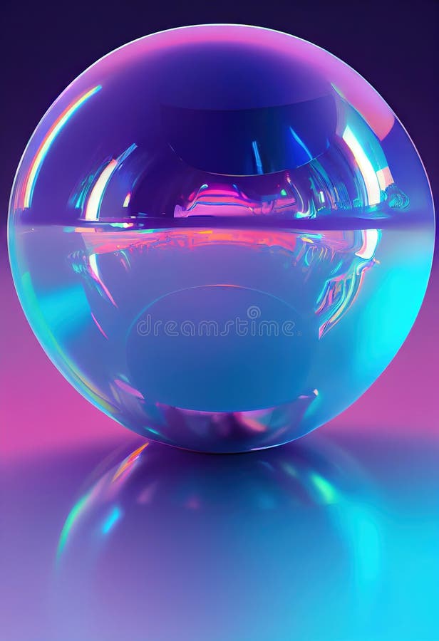 Ultraviolet Volumetric 3D Bubbles of Neon Color in Cyberspace. Stock ...