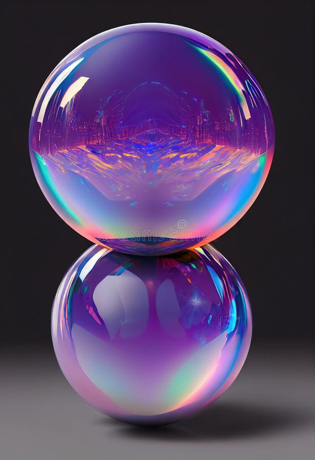 Ultraviolet Volumetric 3D Bubbles of Neon Color in Cyberspace. Stock ...