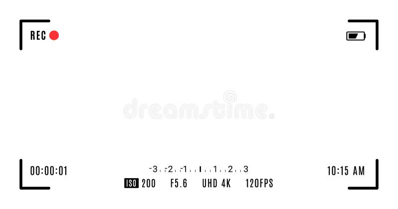 Ultrawide Video Camera Frame. Camcorder Ui Overlay Stock Vector ...