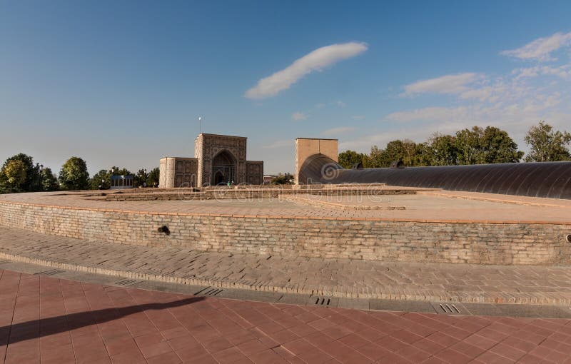 Ulugbek Observatory On The Background Sky, Medival, Samarkand Stock ...
