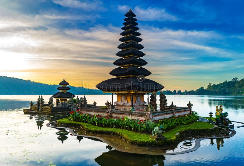 Ulun Danu Beratan Temple, Bali, Indonesia Stock Photo - Image of asian ...