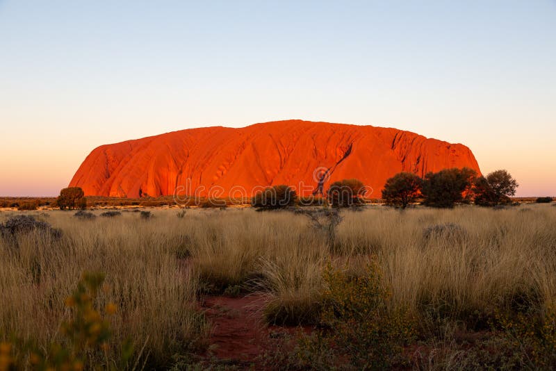 Uluru Monolit during Sunset, Ayers Rock, Red Center, Australia ...