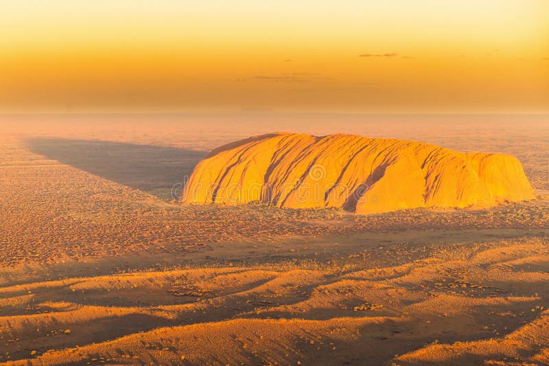 Uluru at Sunset with Shadow Over Desert. Editorial Stock Photo - Image ...