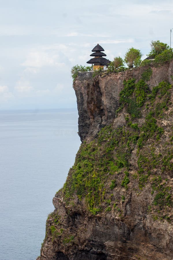 Uluwatu Temple on a cliff stock image. Image of aerial - 181427259