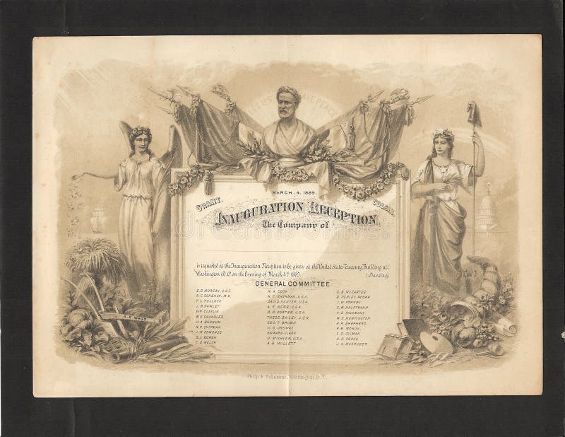 Ulysses S. Grant 1869 Inauguration Invitation Editorial Stock Image ...